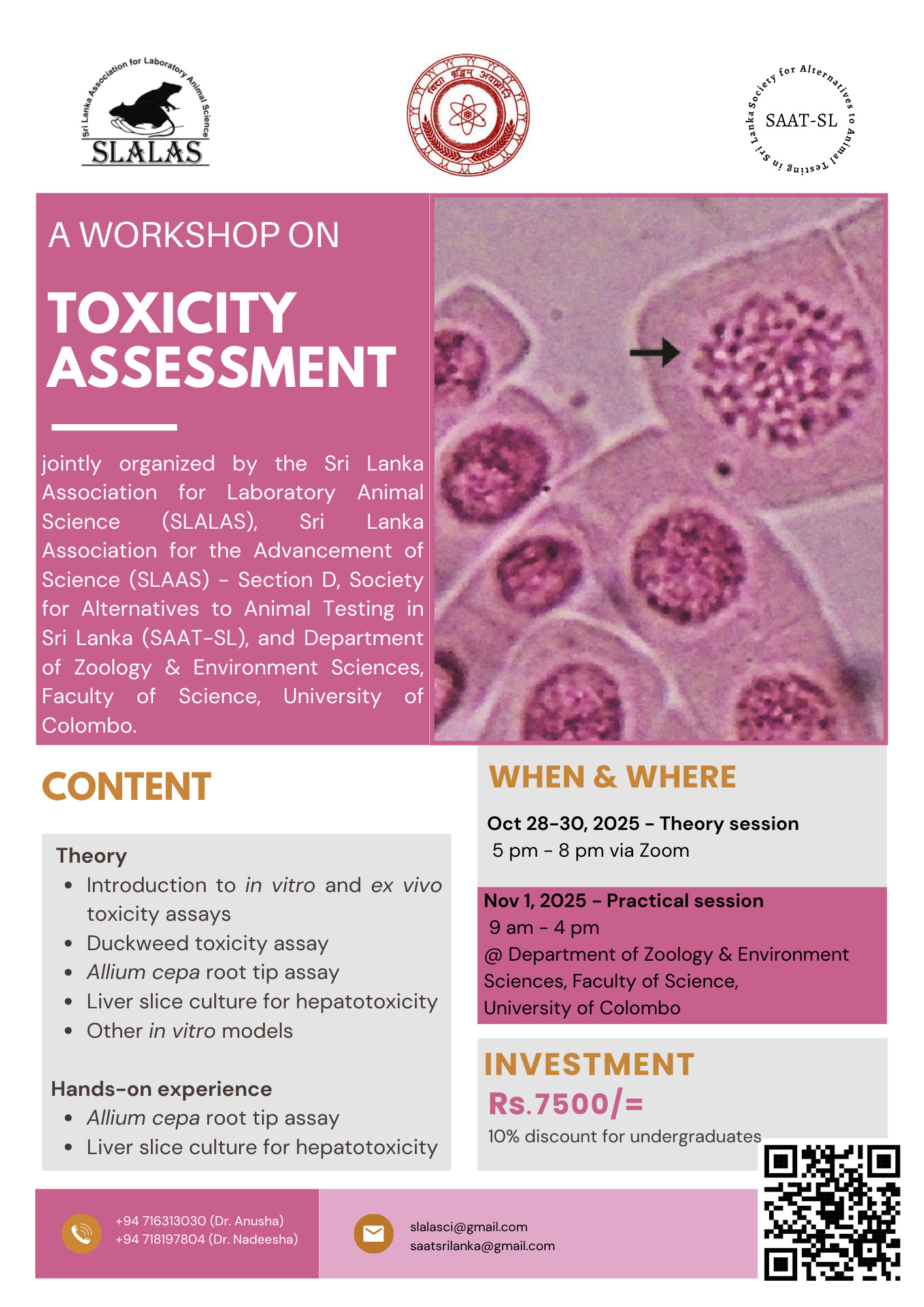 Workshop on Toxicity Assessment – SLALAS